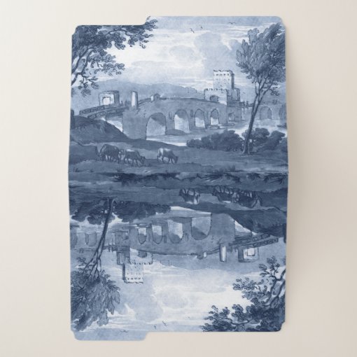 Pastoral Toile - Bridge File Folder | Zazzle