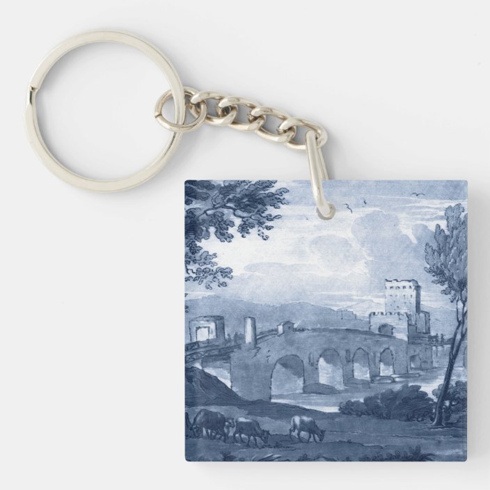 Pastoral Toile - Bridge Keychain | Zazzle.com