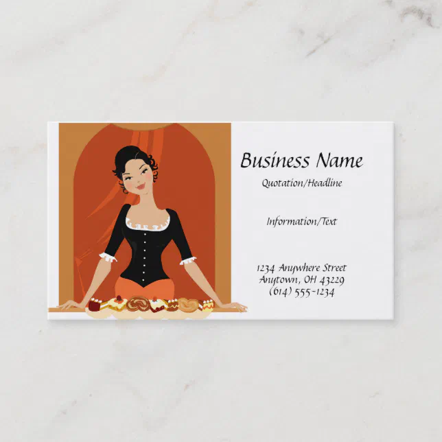 Pastries Lady Business Card | Zazzle