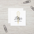 Pastry Chef Baker Gold Whisk Bakery Square Business Card | Zazzle
