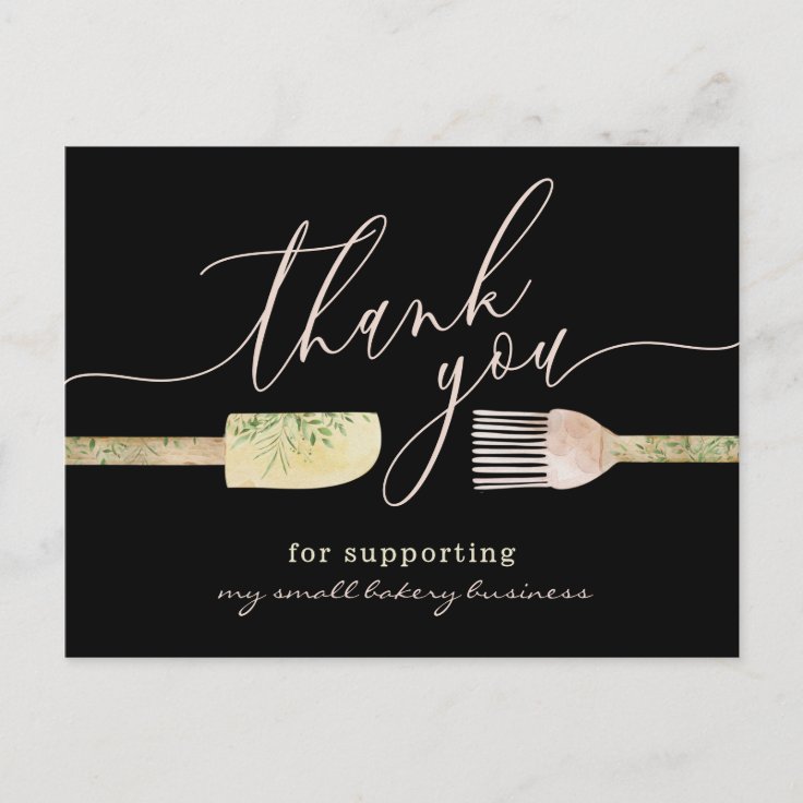 Pastry chef bakery thank you postcard | Zazzle