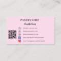 Pastry chef photo slogan QR code pink Business Card | Zazzle