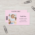 Pastry chef photo slogan QR code pink Business Card | Zazzle