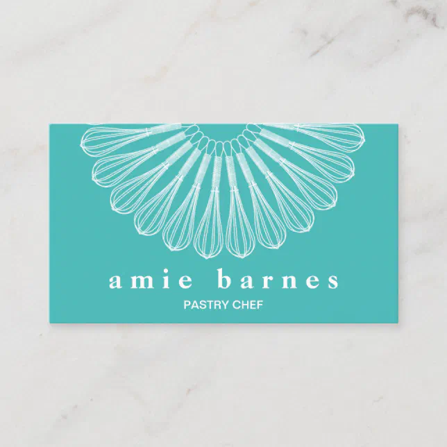 Pastry Chef Whisk Logo Catering Bakery Business C Business Card | Zazzle