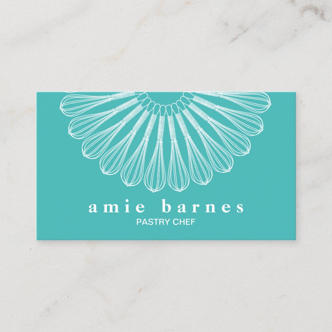 Pastry Chef Whisk Logo Catering Bakery Business Card | Zazzle