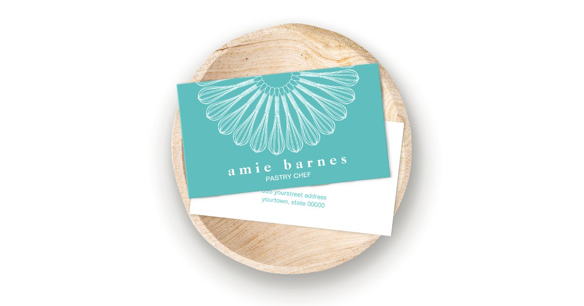 Pastry Chef Whisk Logo Catering Bakery Business Card | Zazzle