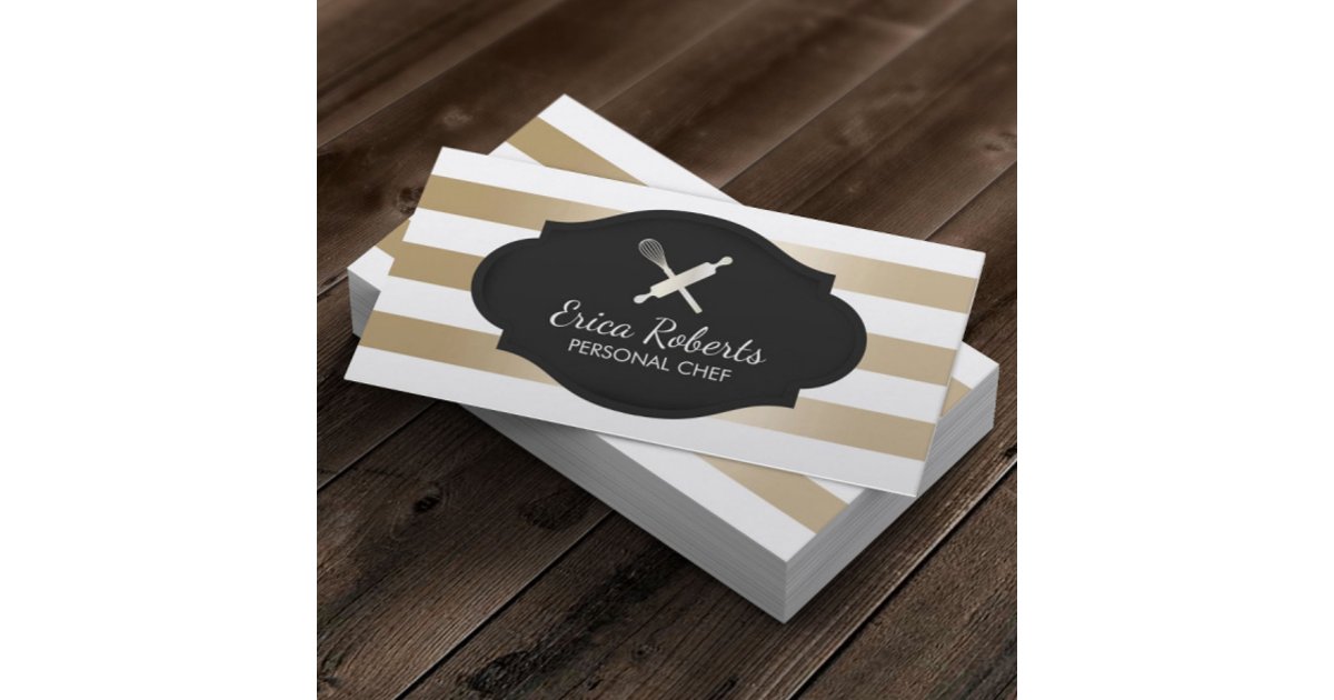 Pastry Chef Whisk & Rolling Pin Bakery Catering Business Card | Zazzle