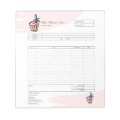 Pastry Cupcake Bakery Order Form Invoice Notepad | Zazzle