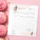 Pastry Cupcake Bakery Order Form Invoice Notepad | Zazzle