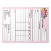 Pastry Cupcake Bakery Sales Form Receipt Invoice N Notepad | Zazzle