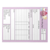 Pastry Cupcake Bakery Sales Form Receipt Invoice N Notepad | Zazzle