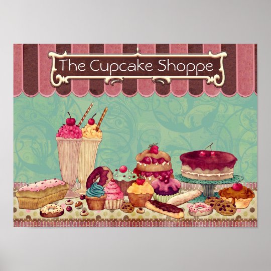 Pastry Cupcake Patisserie Bakery Shop Sign | Zazzle.com