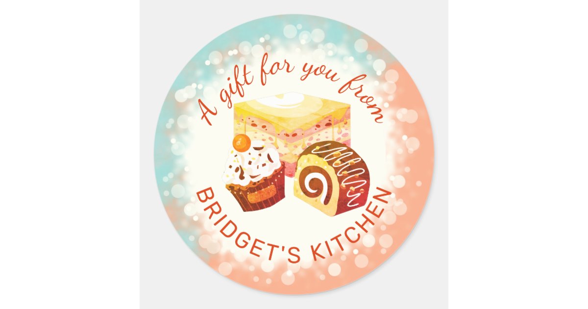 Pastry desserts bakery from the kitchen of sticker | Zazzle