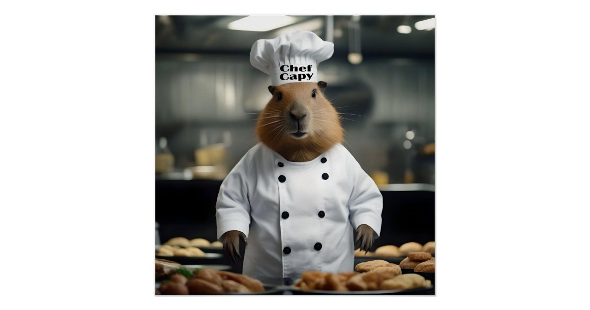 Pastry Prowess: The Culinary Capybara Poster | Zazzle