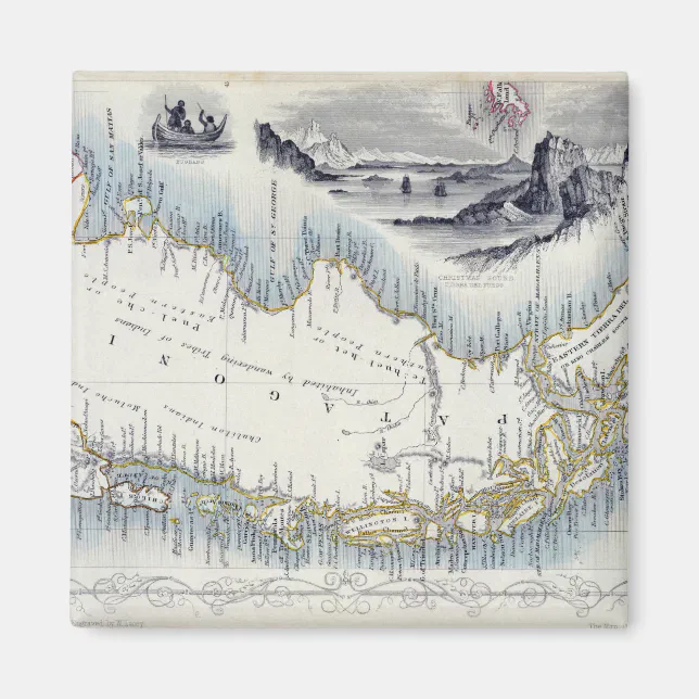 Patagonia, from a Series of World Maps published b Magnet | Zazzle