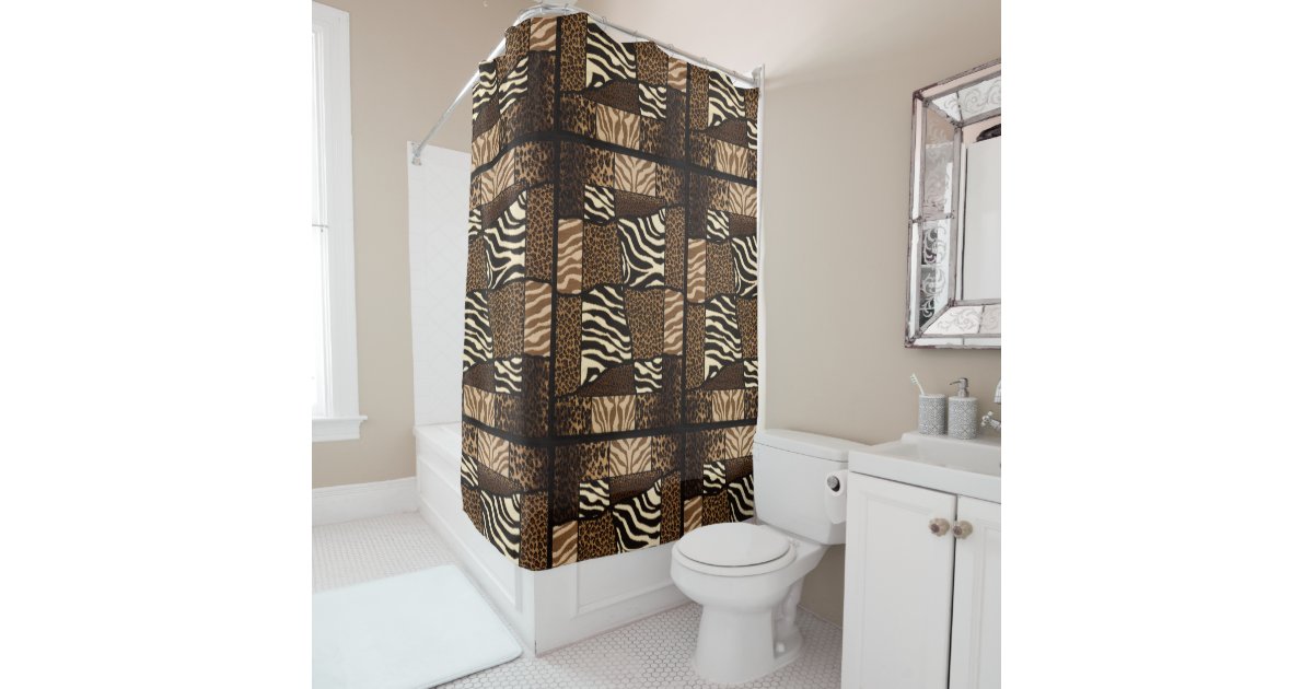 Patchwork African Animal Pattern – Bold & Cultur Shower Curtain | Zazzle