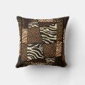 Patchwork African Animal Pattern – Bold & Cultural Throw Pillow | Zazzle