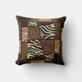 Patchwork African Animal Pattern – Bold & Cultural Throw Pillow | Zazzle