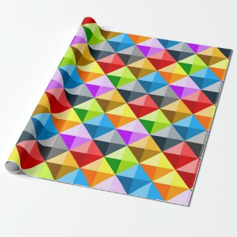 Patchwork Cool Colorful triangle geometric pattern Wrapping Paper | Zazzle