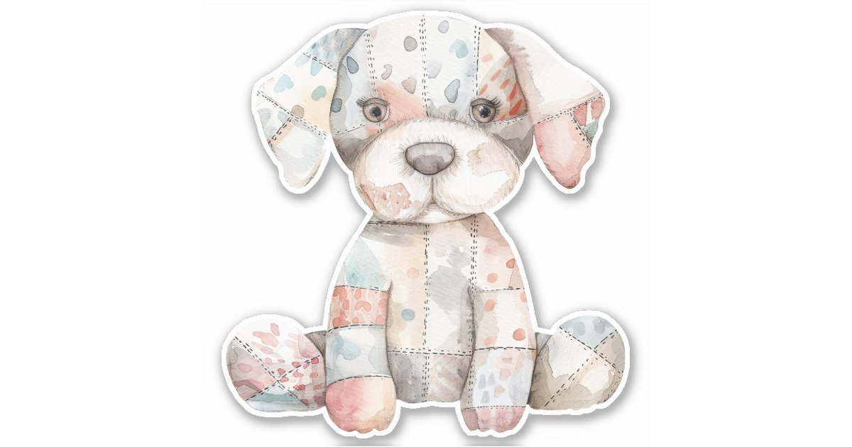Patchwork Dog Sticker | Zazzle