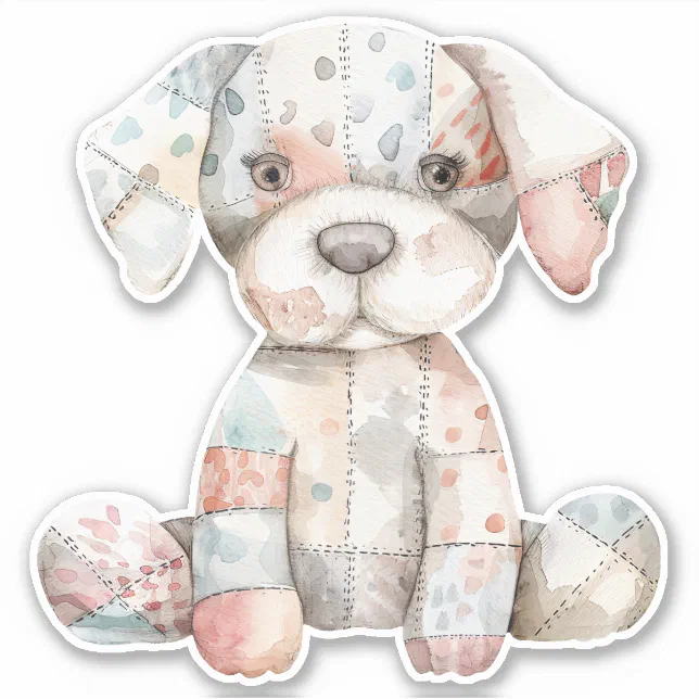 Patchwork Dog Sticker | Zazzle