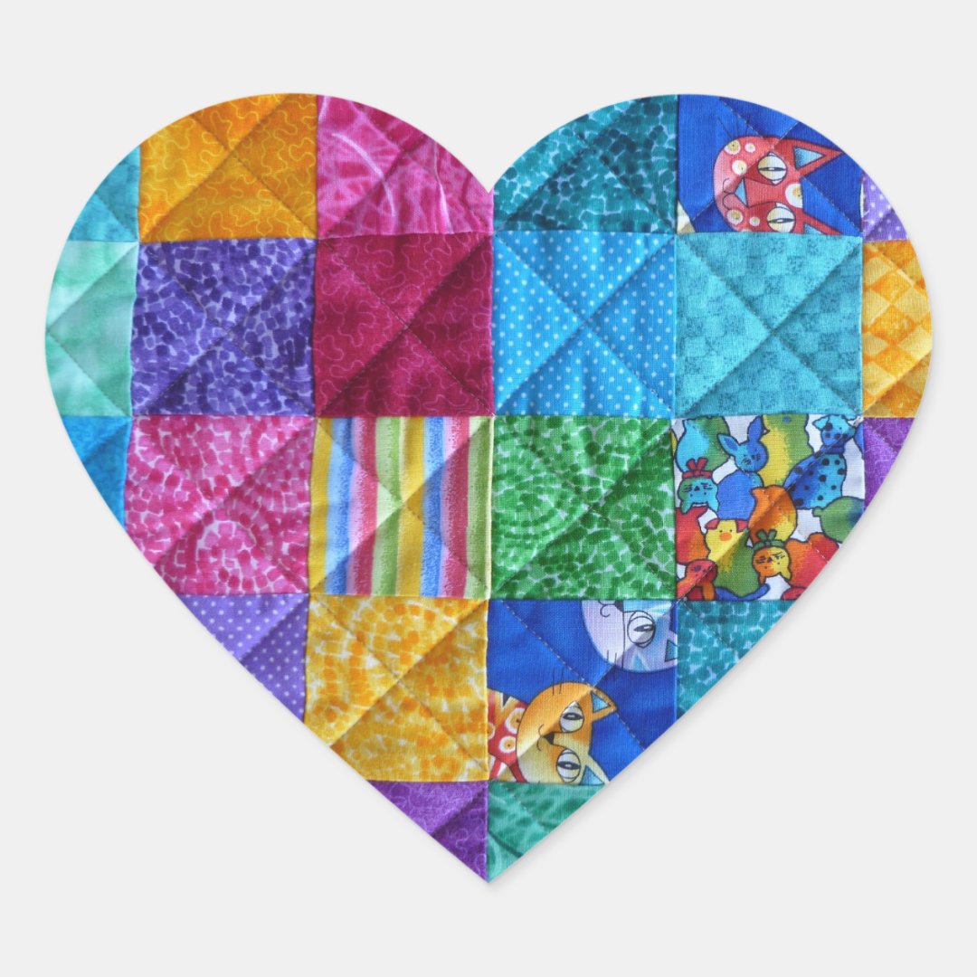 "Patchwork Heart" Stickers | Zazzle