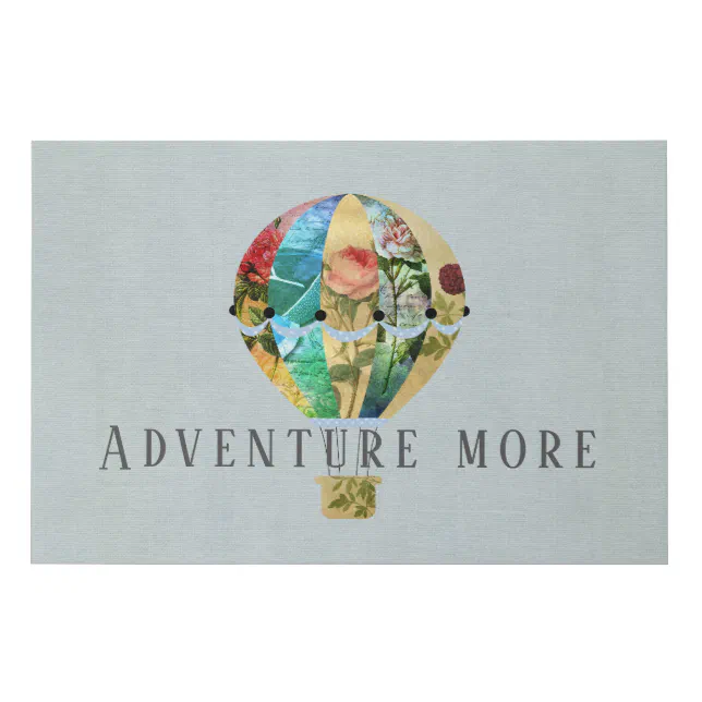 Patchwork Hot Air Balloon Faux Canvas Print | Zazzle