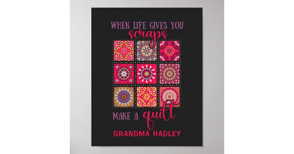 Patchwork Quilt Personalized Poster | Zazzle