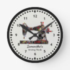 Patchwork Quilt Sewing Machine Wall Clock | Zazzle