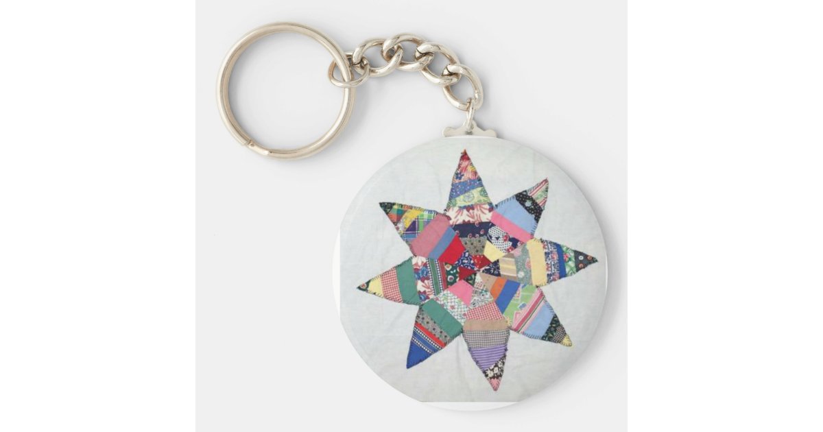 Patchwork star keychain | Zazzle.com
