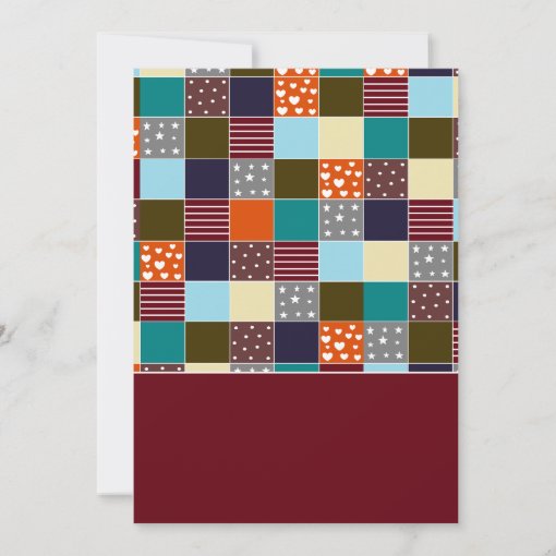 Patchwork Teddy Bear, Baby Shower Invitation | Zazzle