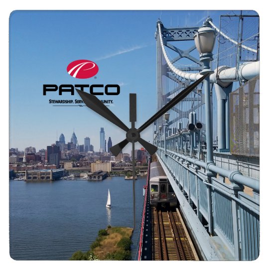 PATCO Philadelphia Skyline Wall Clock - Square | Zazzle.com