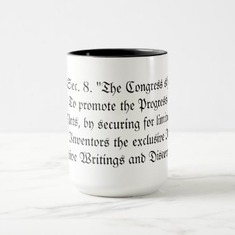 Patent and Copyright Clause (US Constitution) Mug | Zazzle