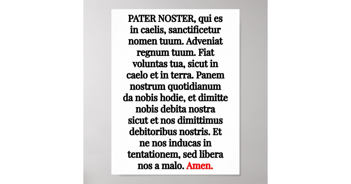 Pater Noster Poster | Zazzle