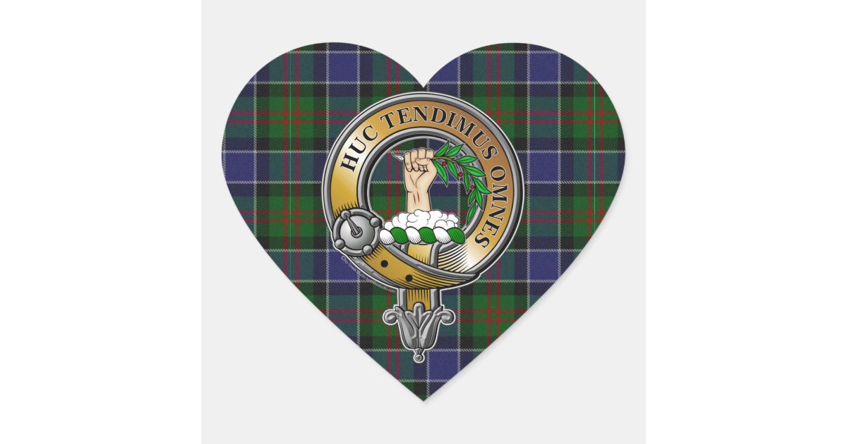 Paterson Tartan & Badge Heart Sticker | Zazzle