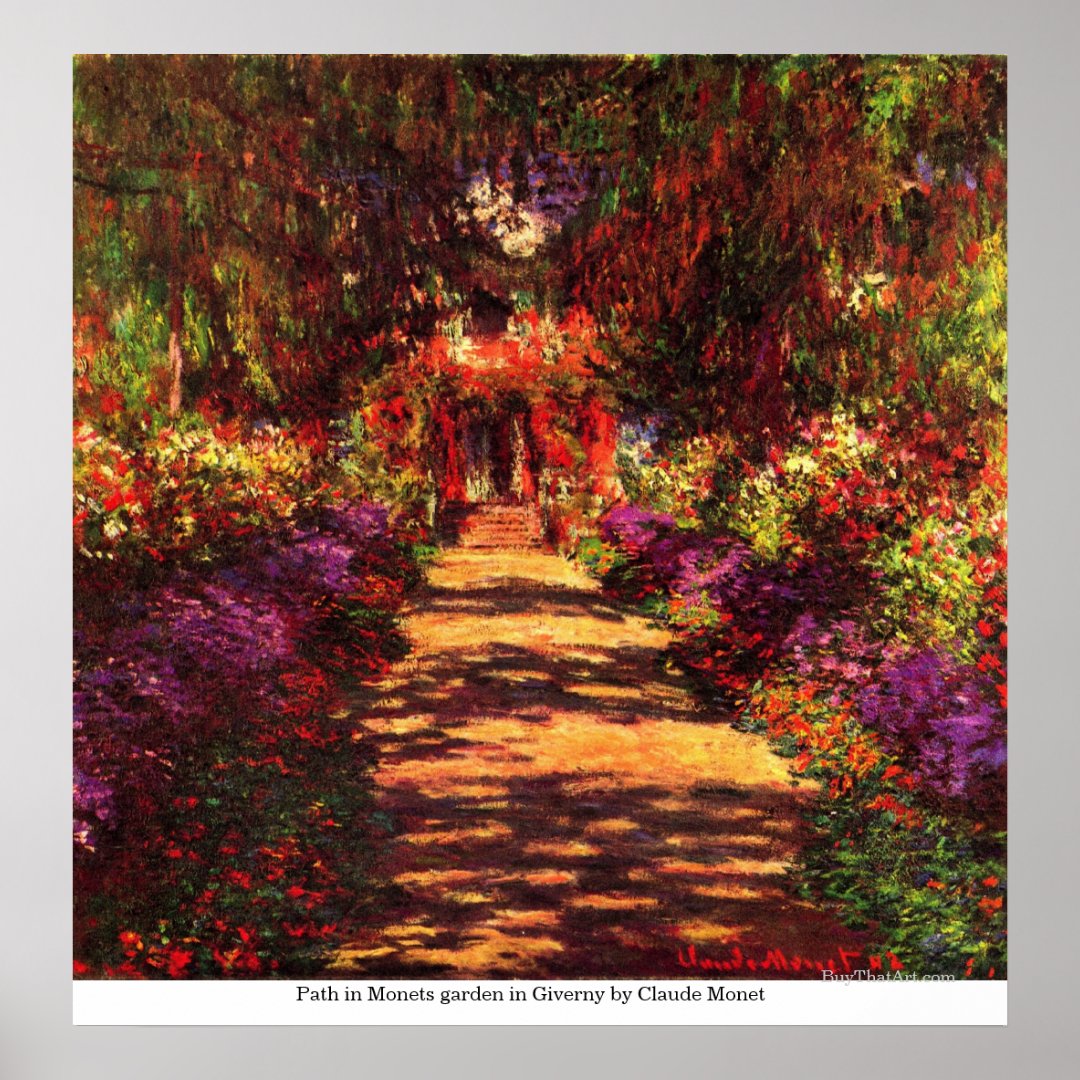 Path in Monets garden in Giverny by Claude Monet Poster | Zazzle