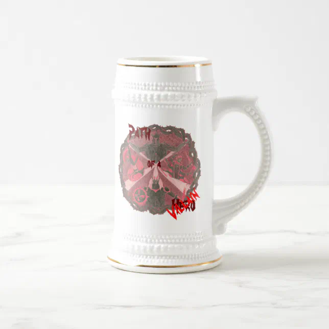 “Path of a Hero” Villains Emblem (with title) Beer Stein | Zazzle