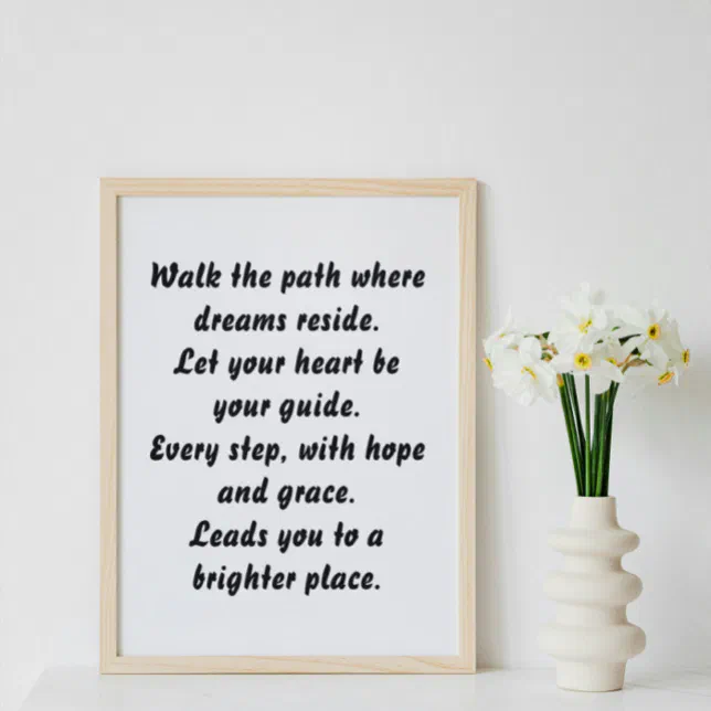 Path of Dreams inspirational mini poem Poster | Zazzle
