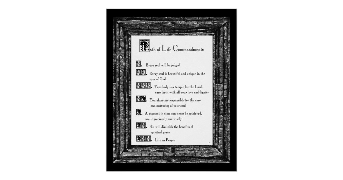 Path of Life Commandments Poster | Zazzle