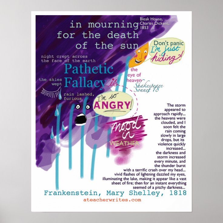 Pathetic Fallacy KS2 KS3 Poster English Literature | Zazzle