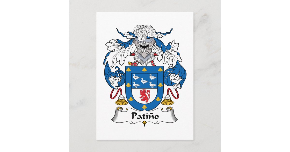 Patino Family Crest Postcard | Zazzle