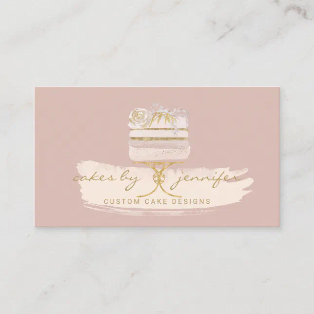 Patisserie Cake Bakery Pastry Gold Business Card | Zazzle