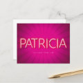 Patricia name in glowing neon lights postcard | Zazzle
