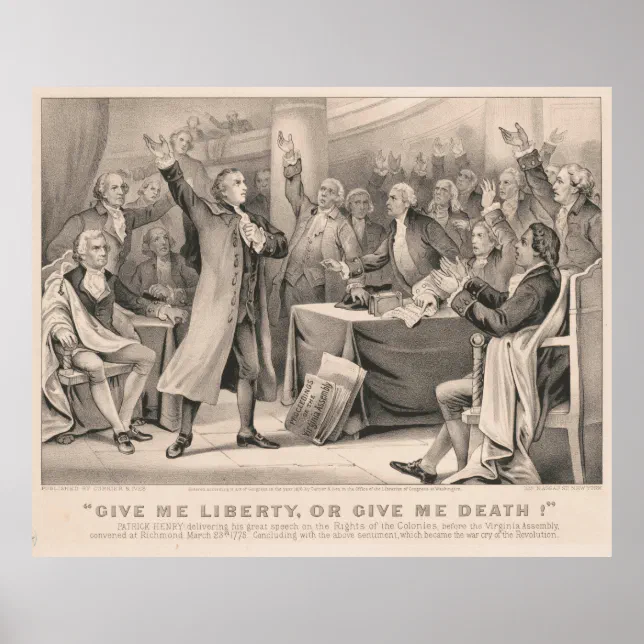 Patrick Henry Liberty or Death Speech Illustration Poster | Zazzle