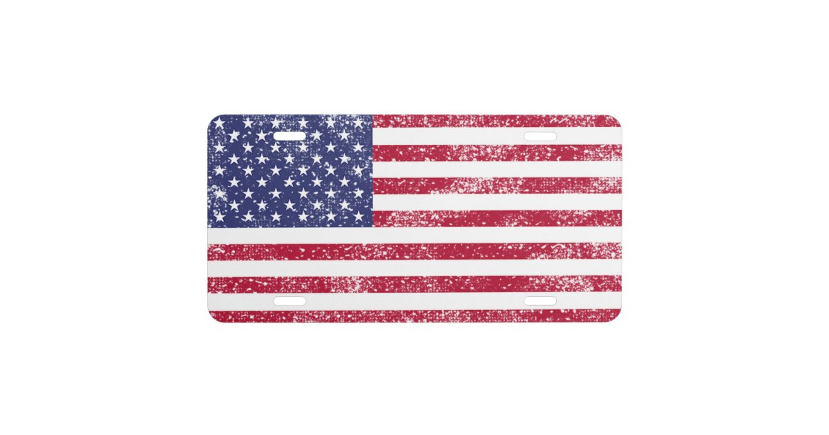 Patriotic 4th Of July American Flag License Plate | Zazzle