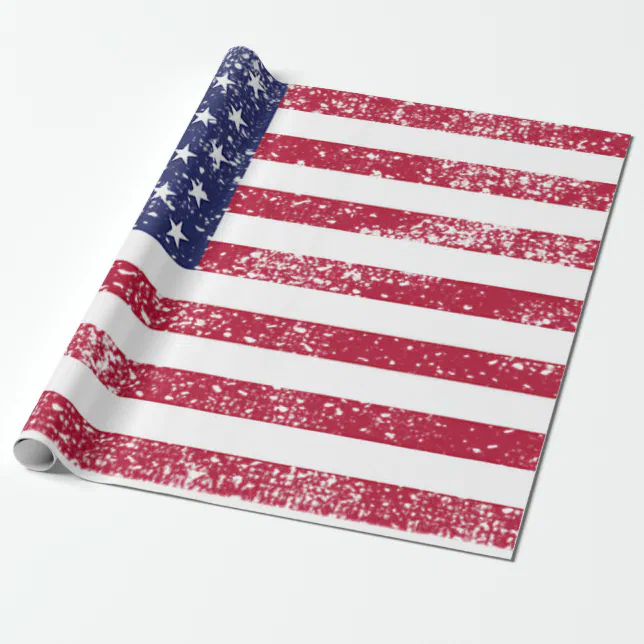 Patriotic 4th Of July American Flag Wrapping Paper | Zazzle