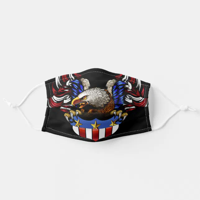 Patriotic American Bald Eagle Adult Cloth Face Mask | Zazzle