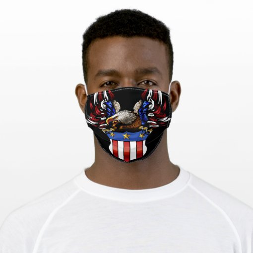 Patriotic American Bald Eagle Adult Cloth Face Mask | Zazzle