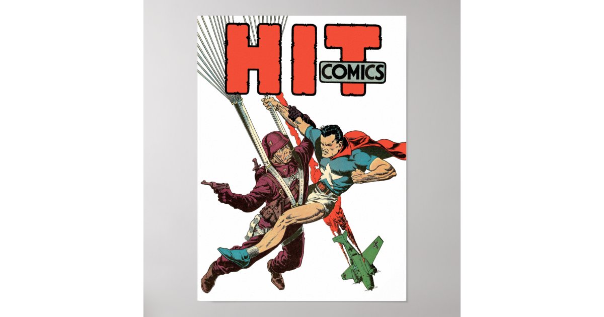 Patriotic American Cover Art: Hit Comics #24 Poster | Zazzle