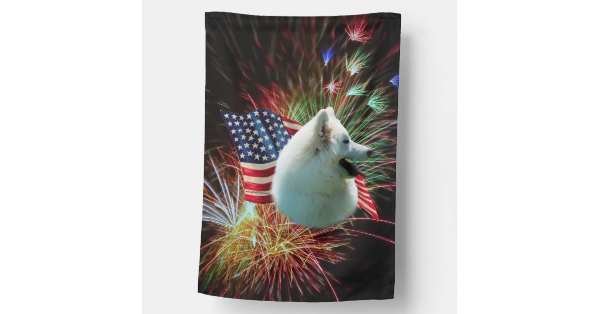 Patriotic American Eskimo House Flag | Zazzle